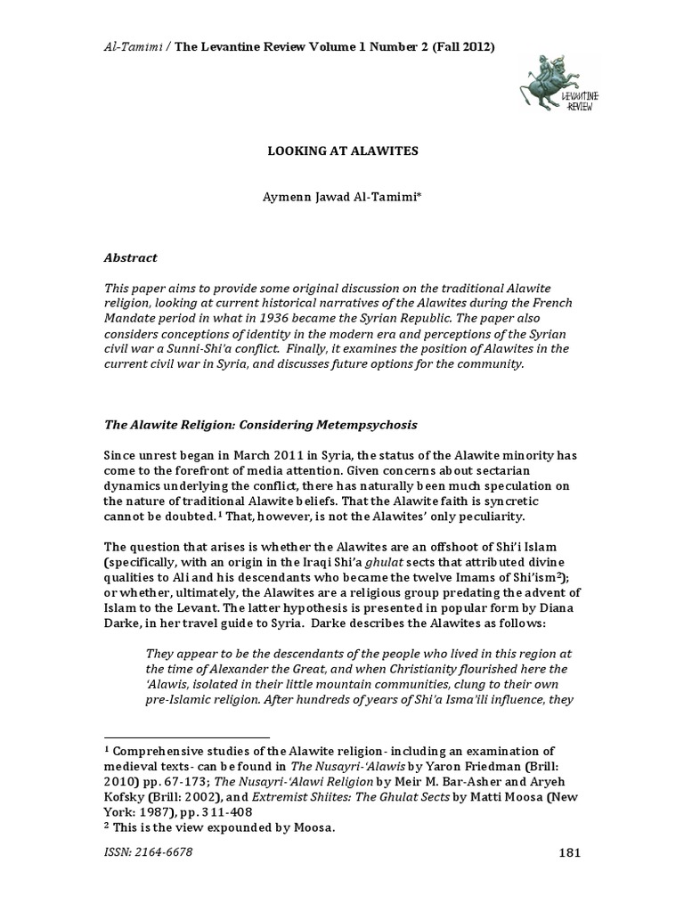 LOOKING AT ALAWITES | Syria | Religious Belief And Doctrine