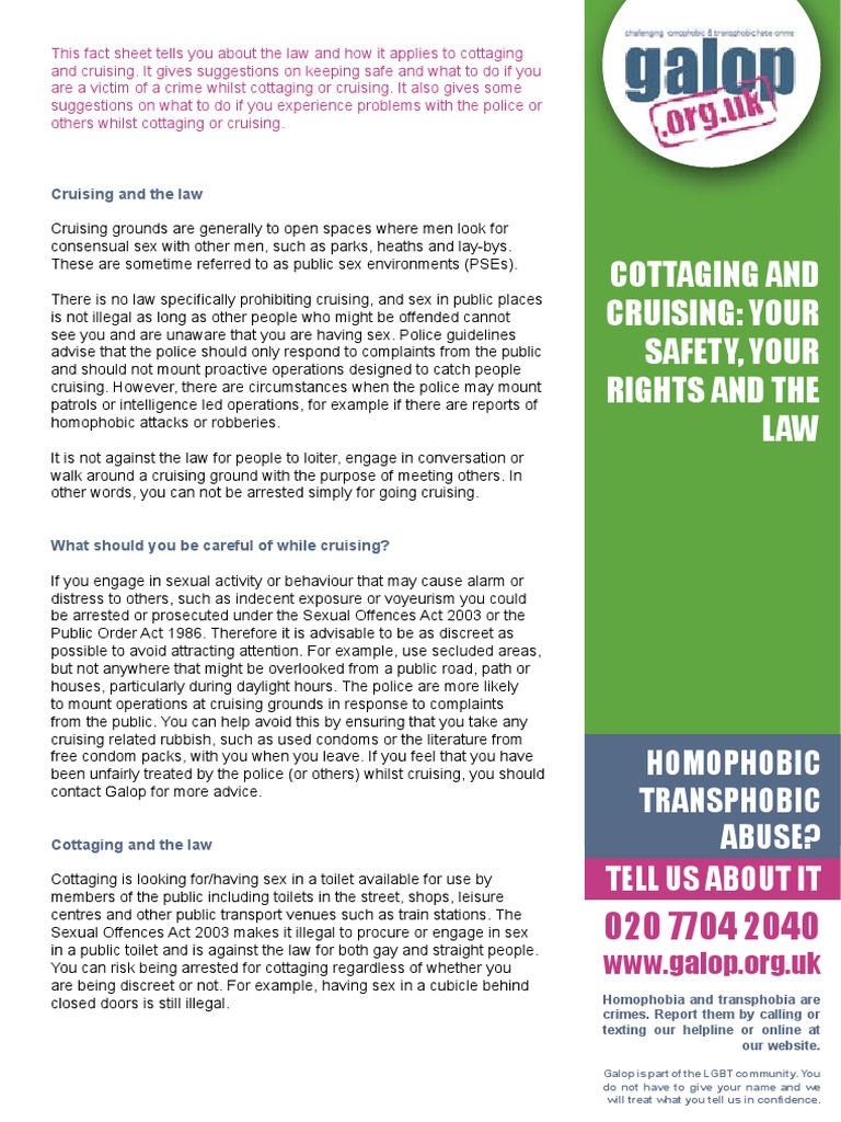 Cottaging and Cruising A4 | Download Free PDF | Arrest | Social ...