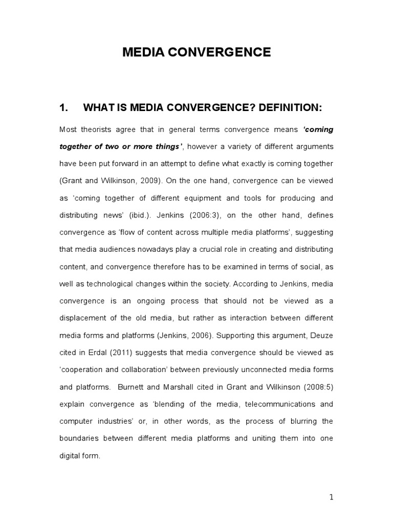 Media Convergence Pdf Technological Convergence New Media