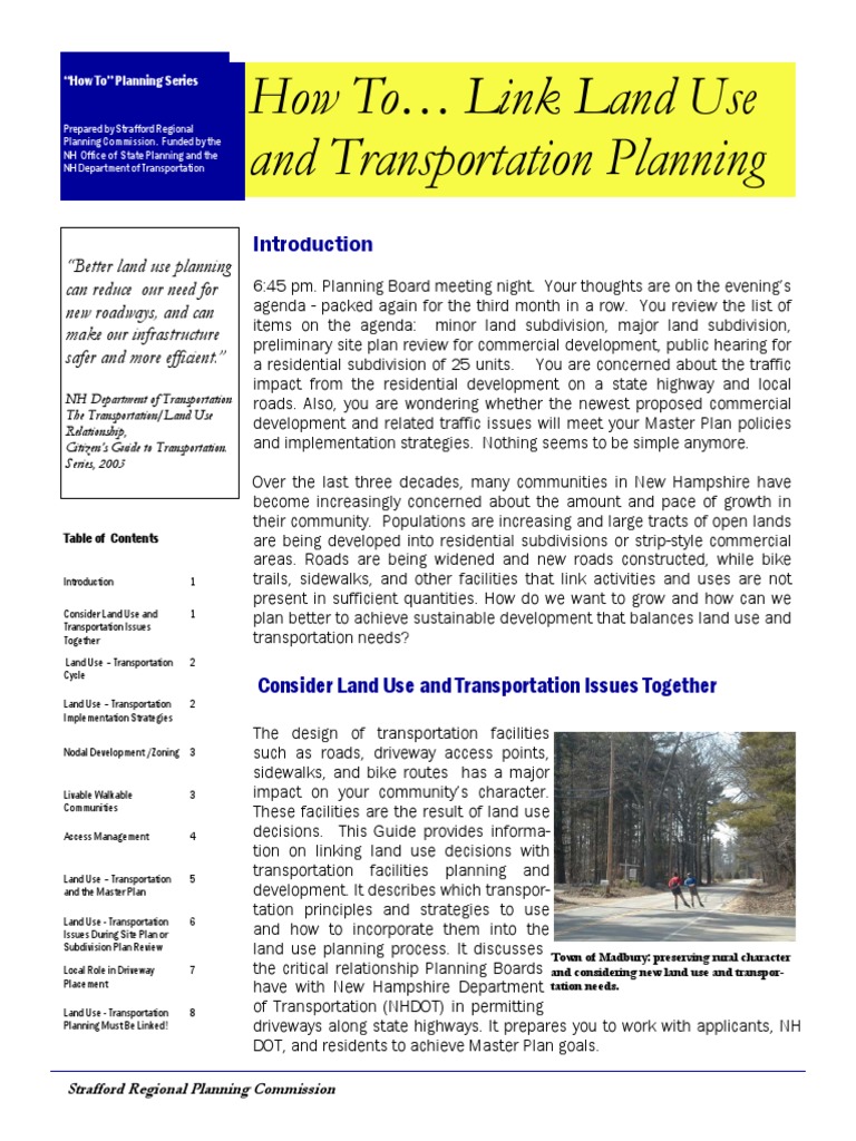 Linking Land Use and Transportation Planning | PDF | Transport ...