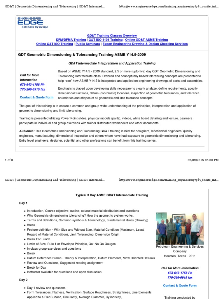 GDT Geometric Dimensioning & Tolerancing Training ASME Y14.5-2009 | PDF ...