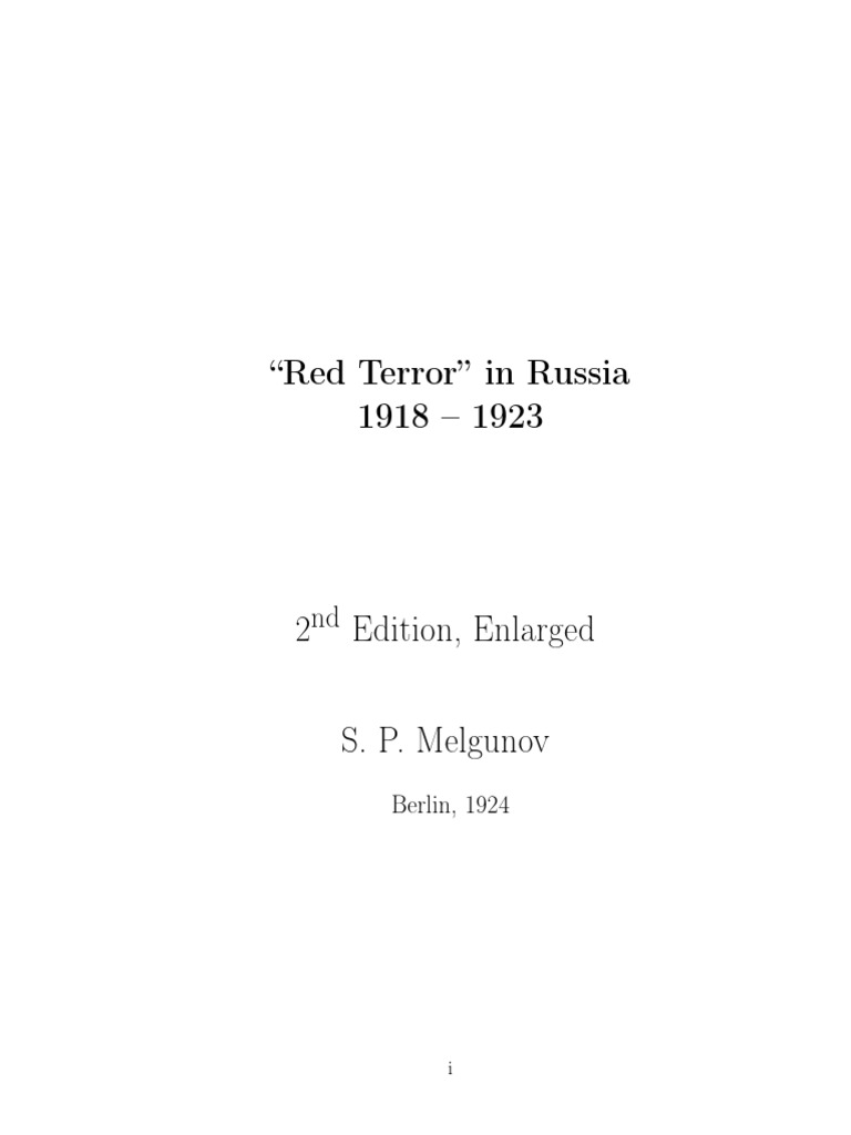 Red Terror in Russia 1918-1923 | PDF | Nazi Germany | Soviet Union
