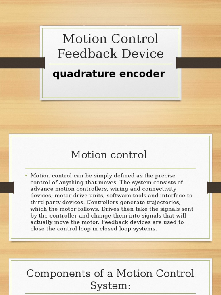 Motion Control Feedback Device | PDF | Electrical Engineering ...