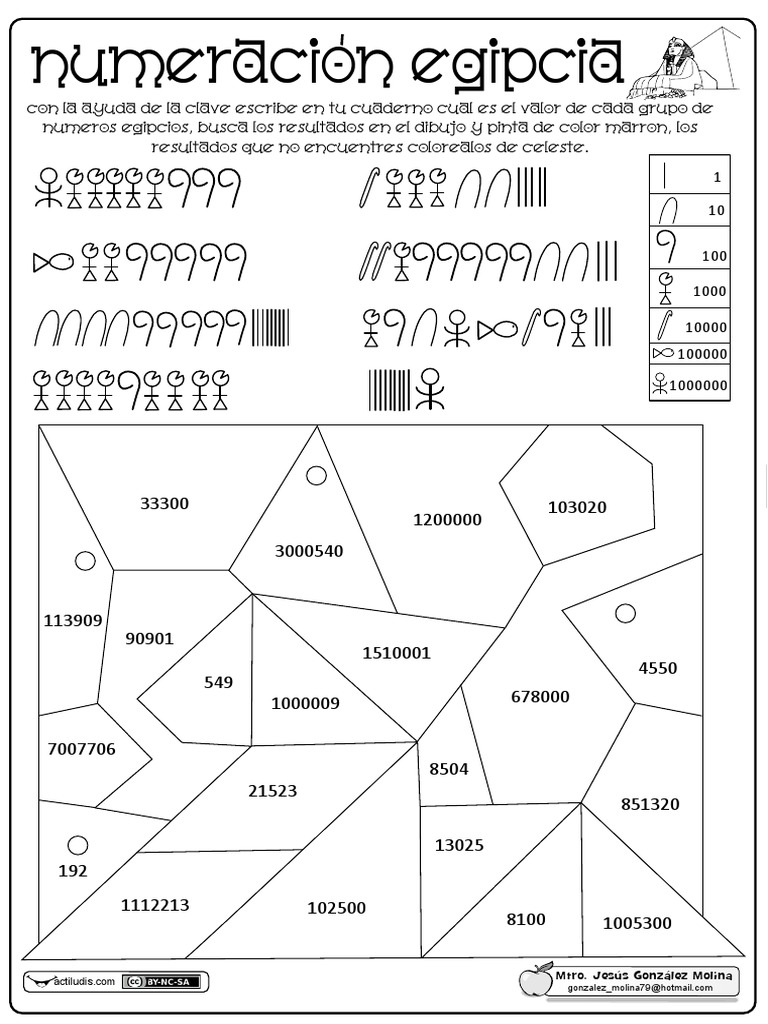Ejercicios de Números Egipcios 5° Grado | PDF | Juegos y actividades
