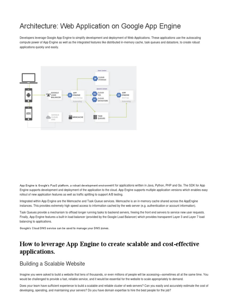 App Engine Web Architecture | PDF | Virtual Machine | Scalability