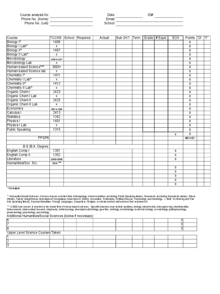 Blank Gpa Worksheet | PDF | Teaching Methods & Materials | Science ...