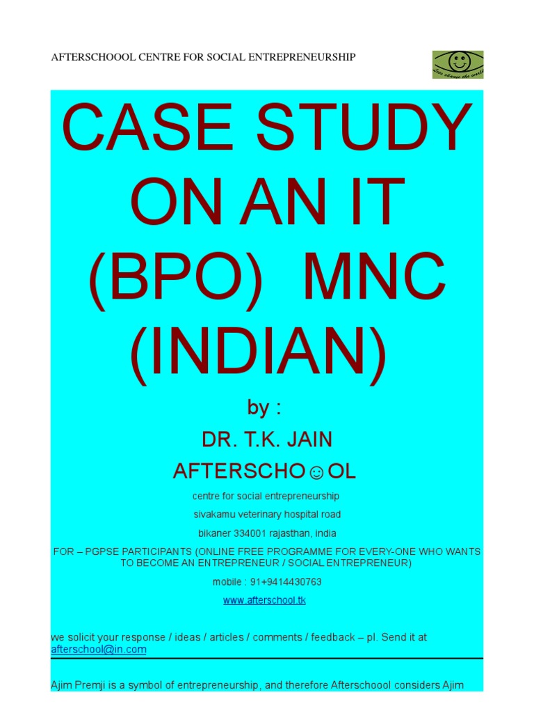 Case Study On An IT (BPO) MNC (Indian) | PDF | Business Process ...