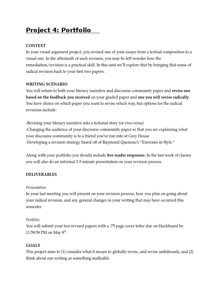 Visual Argument Project Portfolio Guide | PDF