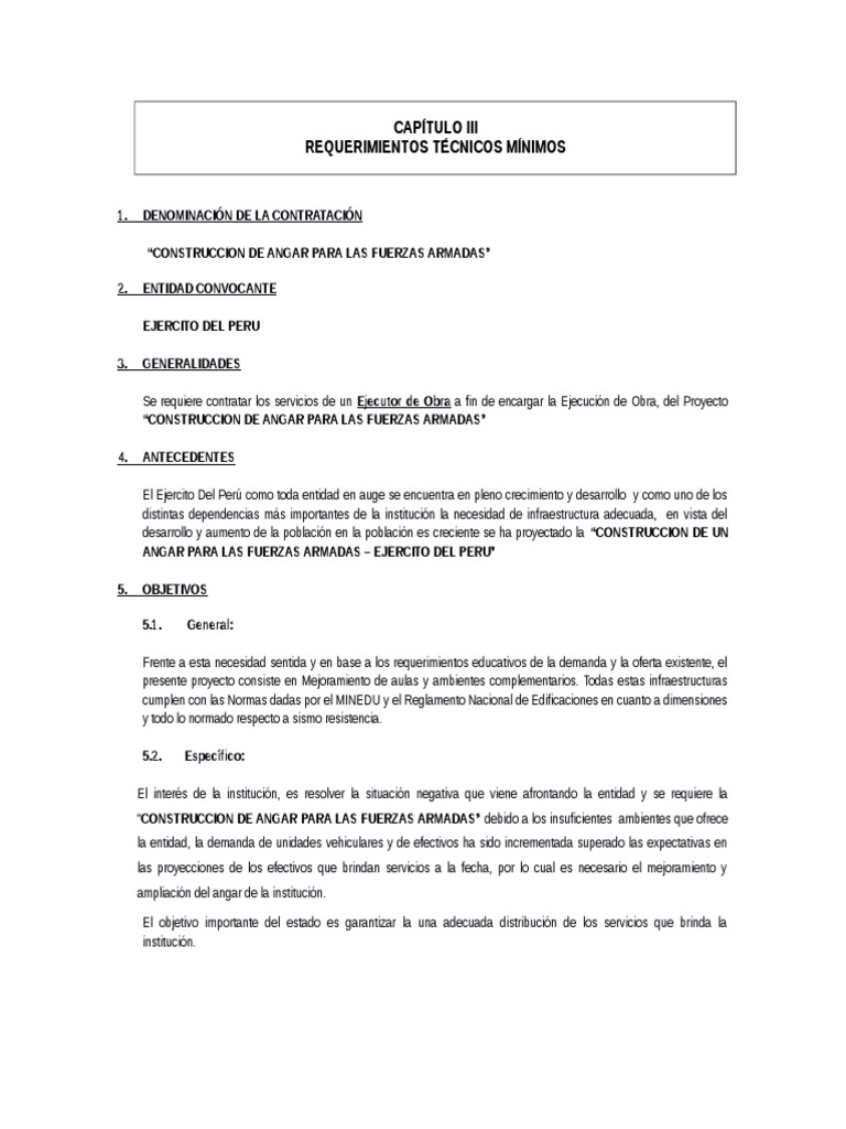 Terminos de Referencia y Calificacion de Angar Epp | PDF | Ingeniero civil | Perú