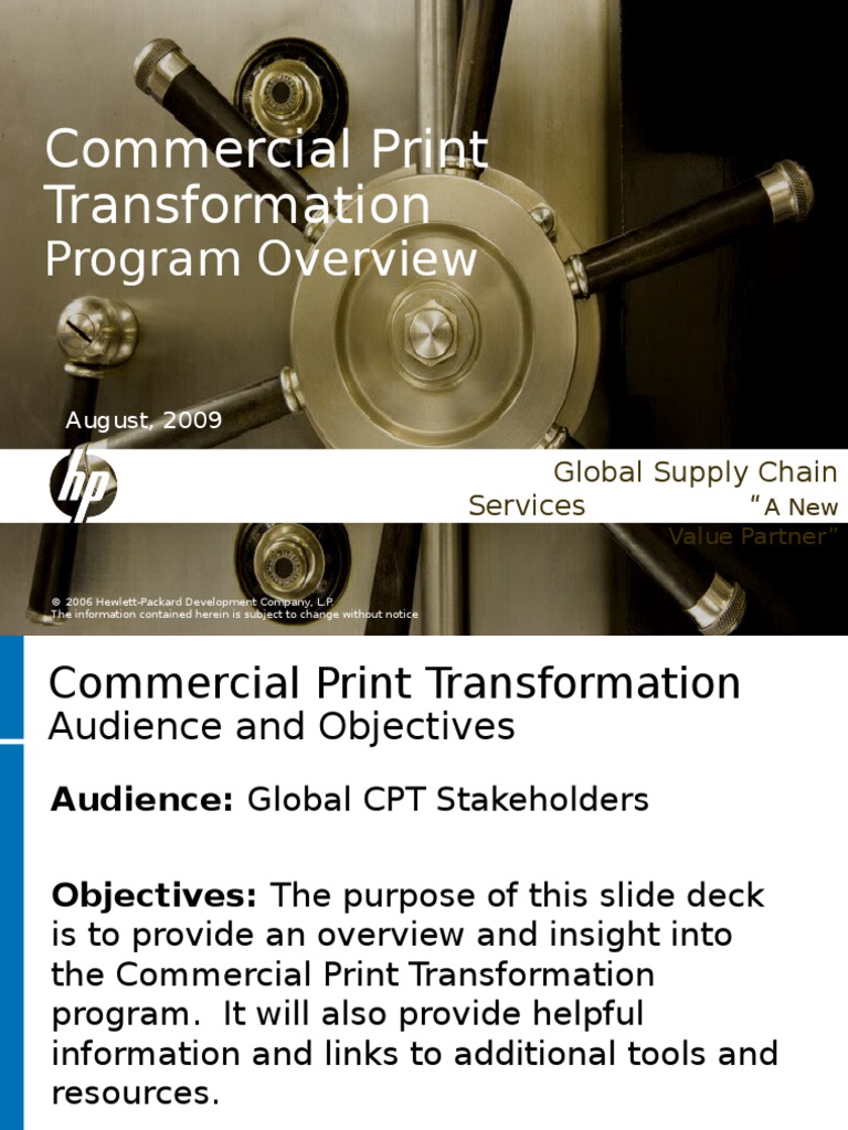 CPT Program Overview AUG09 WEB | PDF | Hewlett Packard | Supply Chain