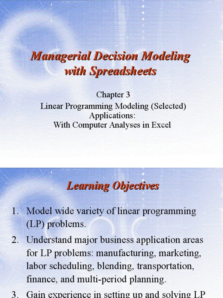 Managerial Decision Modeling With Spreadsheets | PDF | Cereals | Necktie