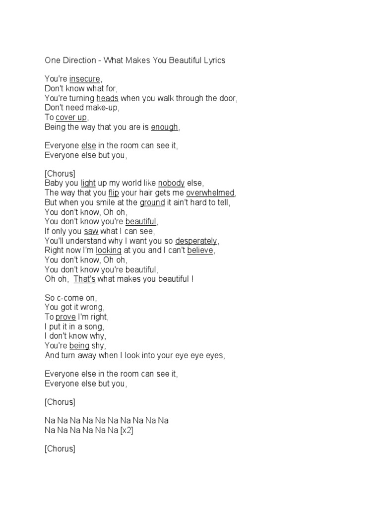 One Direction What Makes You Beautiful
