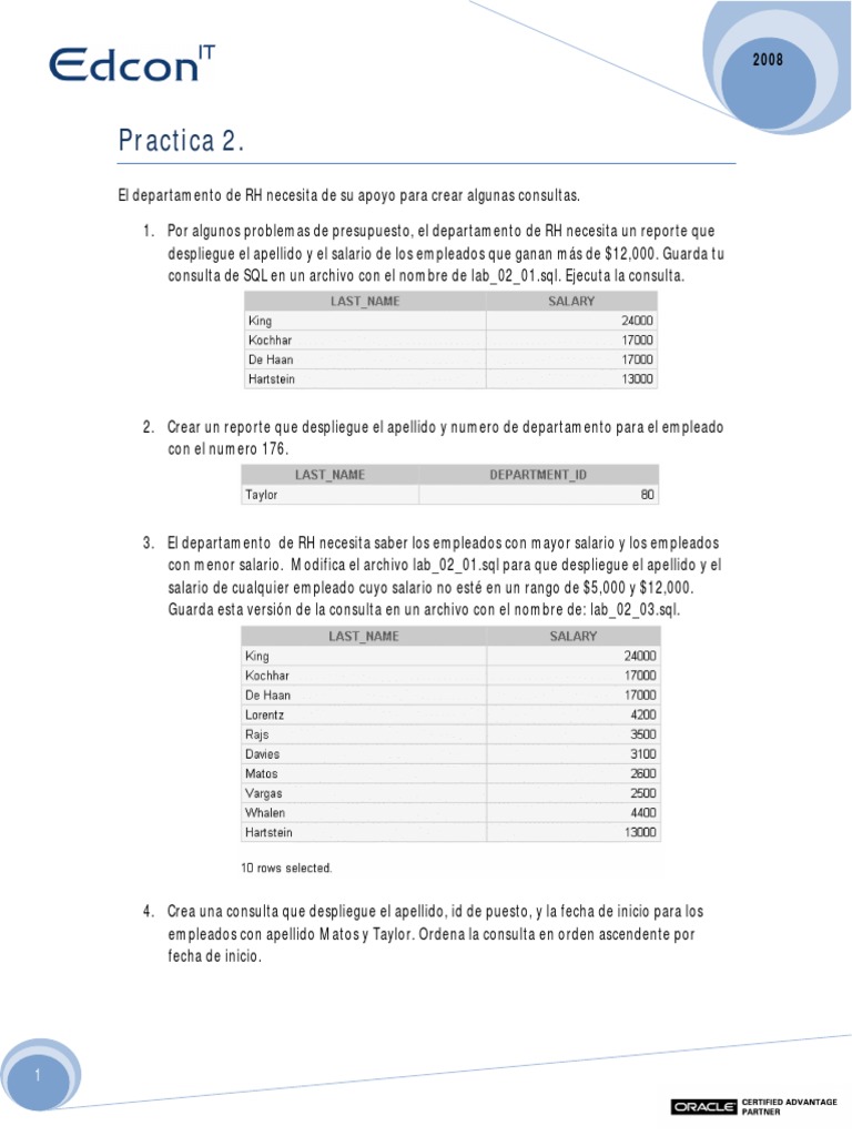 Practica Leccion 2 | PDF | SQL | Informática