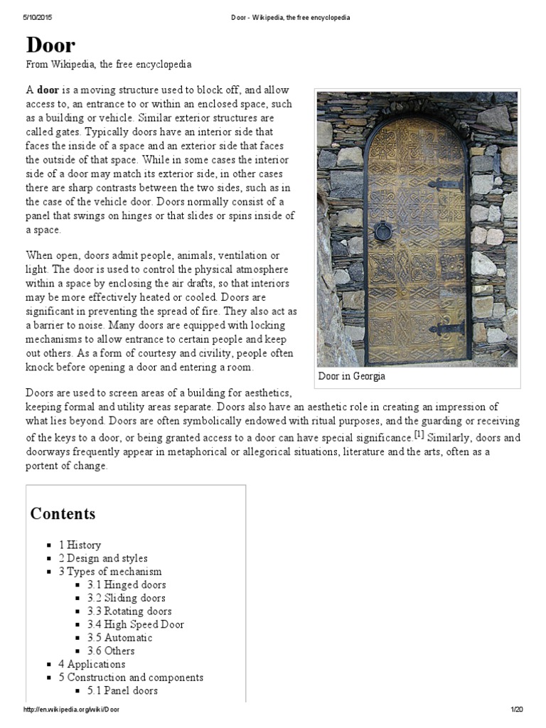 Overview of Door Types and History | PDF | Door | Window