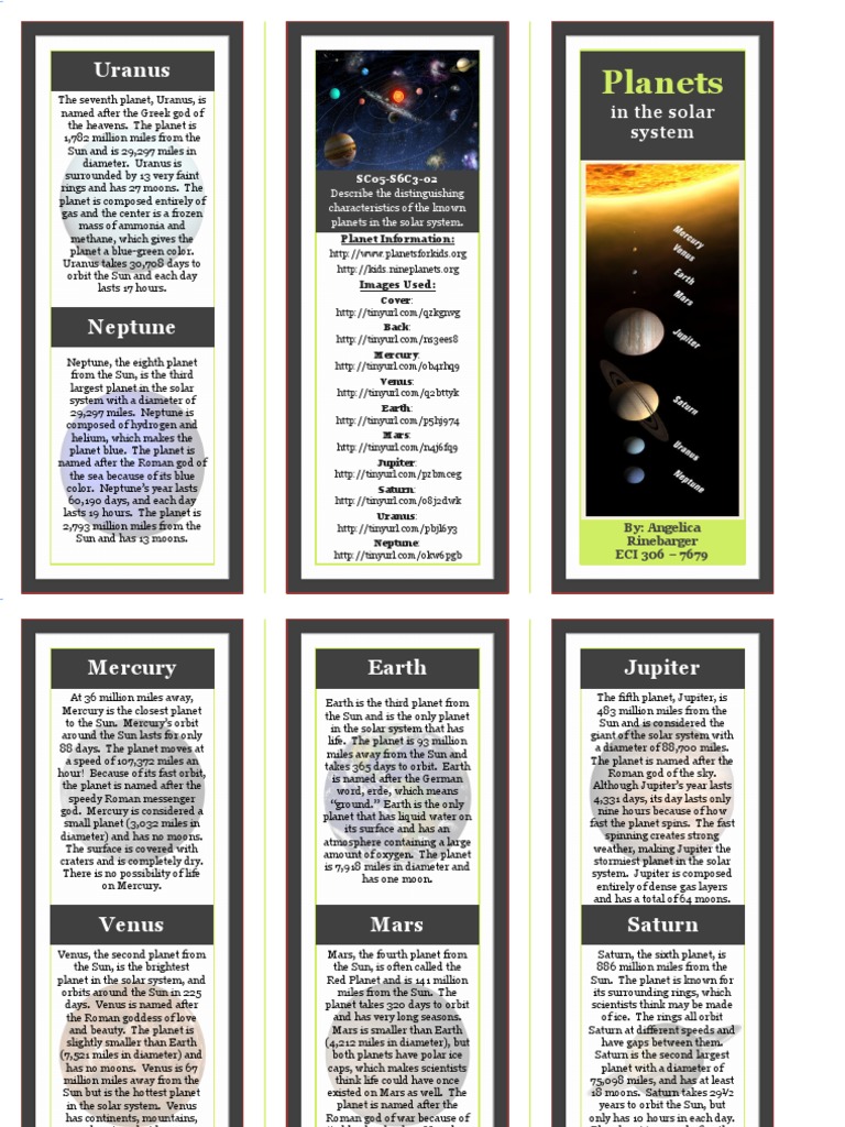 Sci Planets Brochure | PDF | Neptune | Planets