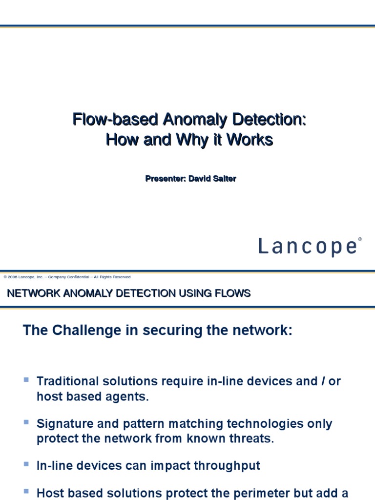 Flow Based Anomaly Detection How And Why It Works Rev1 5 Pdf Router Computing Port