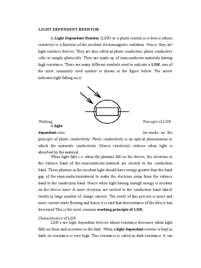Light Dependent Resistor | PDF | Semiconductors | Doping (Semiconductor)