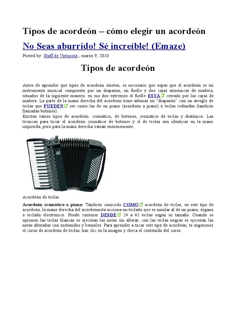 Tipos de Acordeon | Accordion | Music Theory