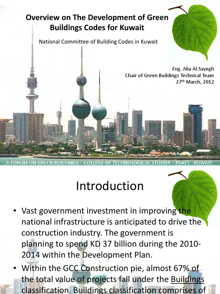 An Overview of Kuwait's Development of Green Building Codes: Goals ...
