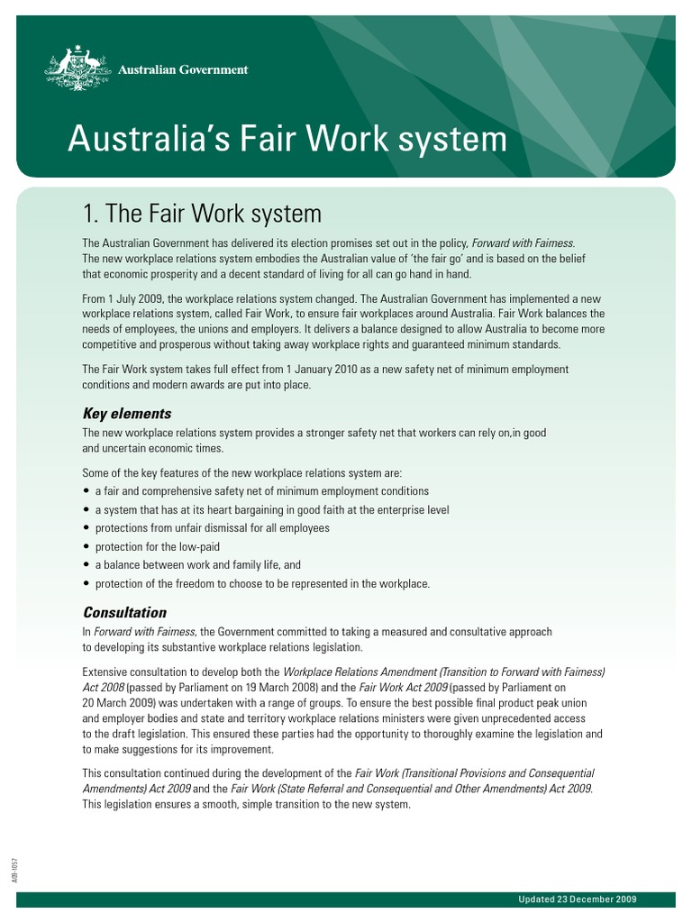 The Fair Work System | PDF | Justice | Crime & Violence