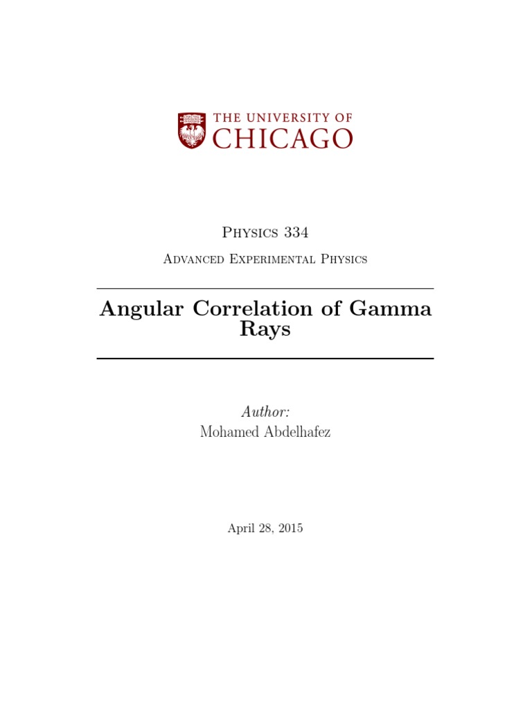 Angular Correlation Report Mohamed | PDF | Gamma Ray | Electron