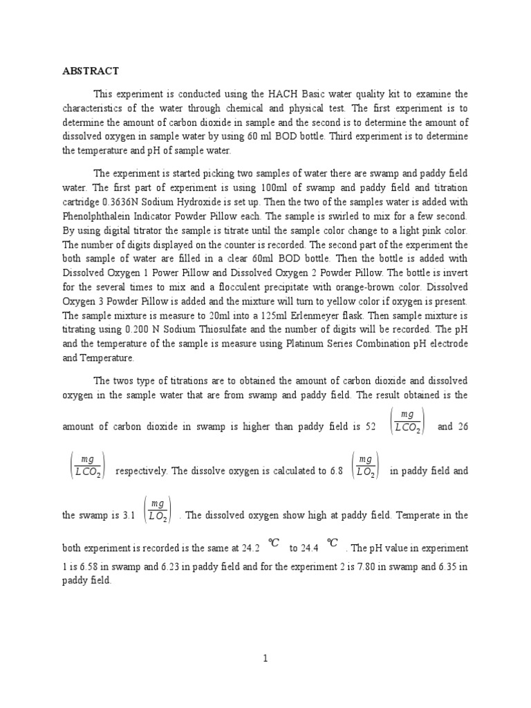 Basic Water Quality | PDF | Carbon Dioxide | Titration