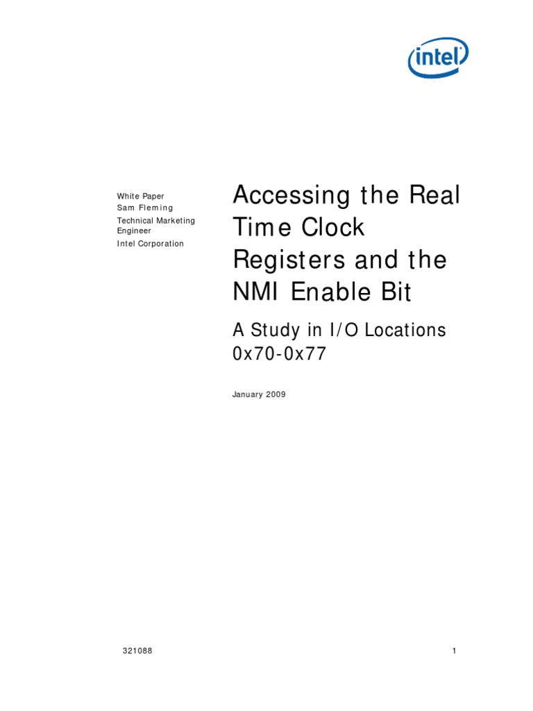 Accessing Real Time Clock Registers and NMI Enable Bit | PDF | Random ...