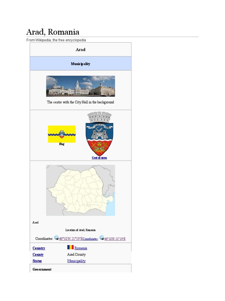 Arad, Romania: From Wikipedia, The Free Encyclopedia | PDF