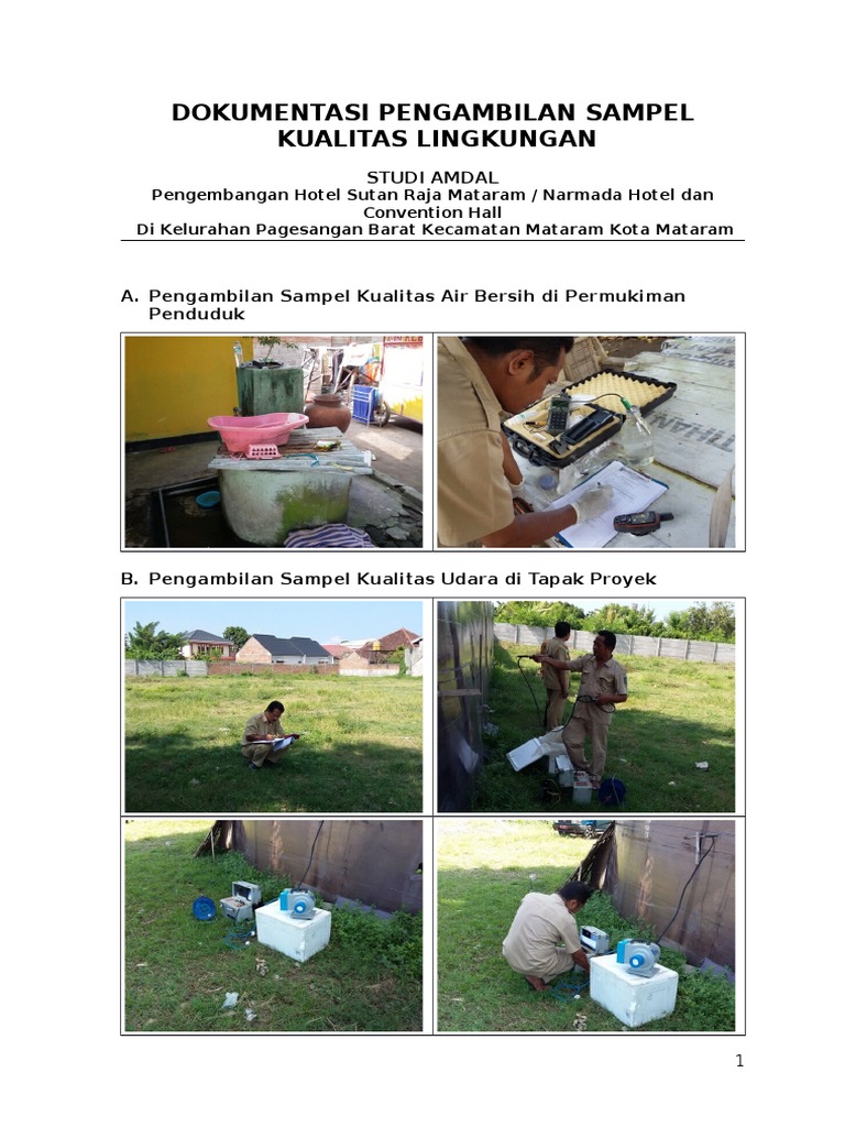 Dokumentasi Pengambilan Sampel Kualitas Lingkungan | PDF | Hukum | Sains & Matematika