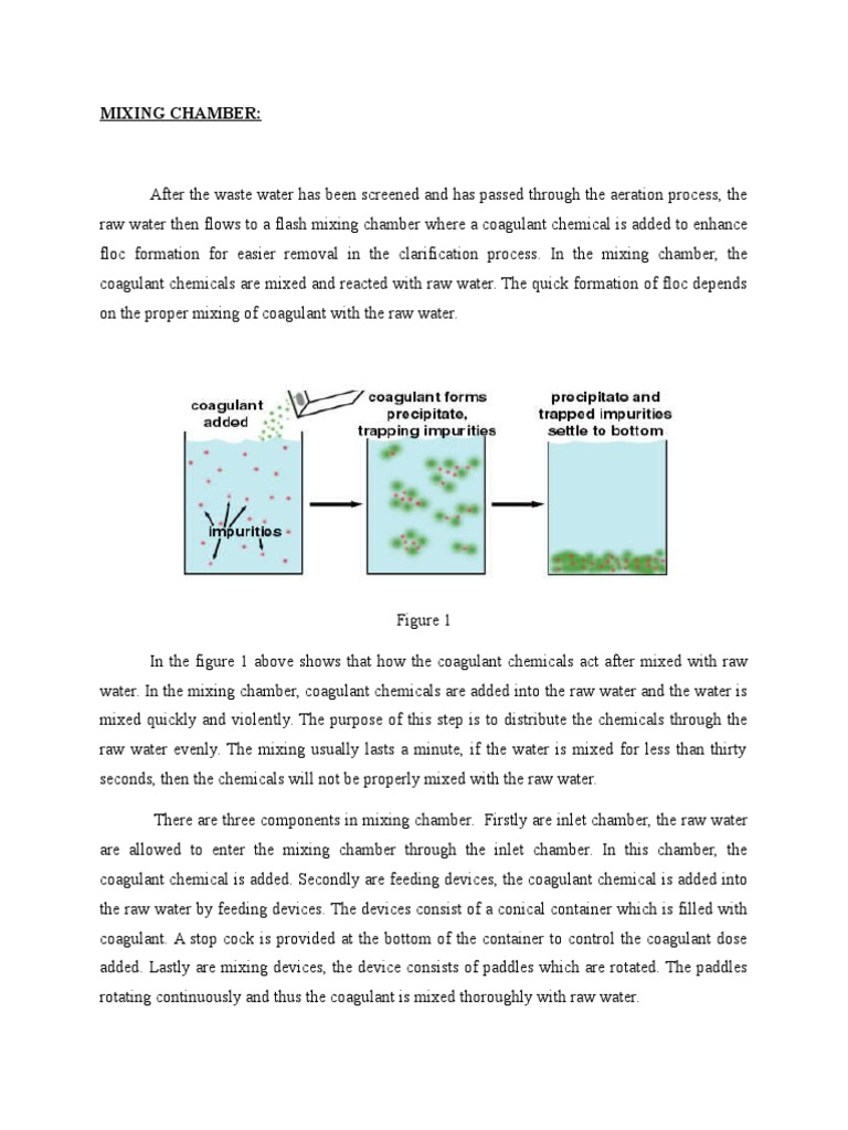 MIXING CHAMBER - FLOCCULATION - SEDIMENTATION.docx | Physical Sciences ...