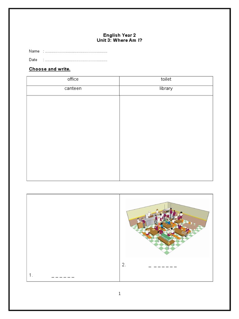 English Year 2-Unit 3 - Exercise | PDF | Foreign Language Studies