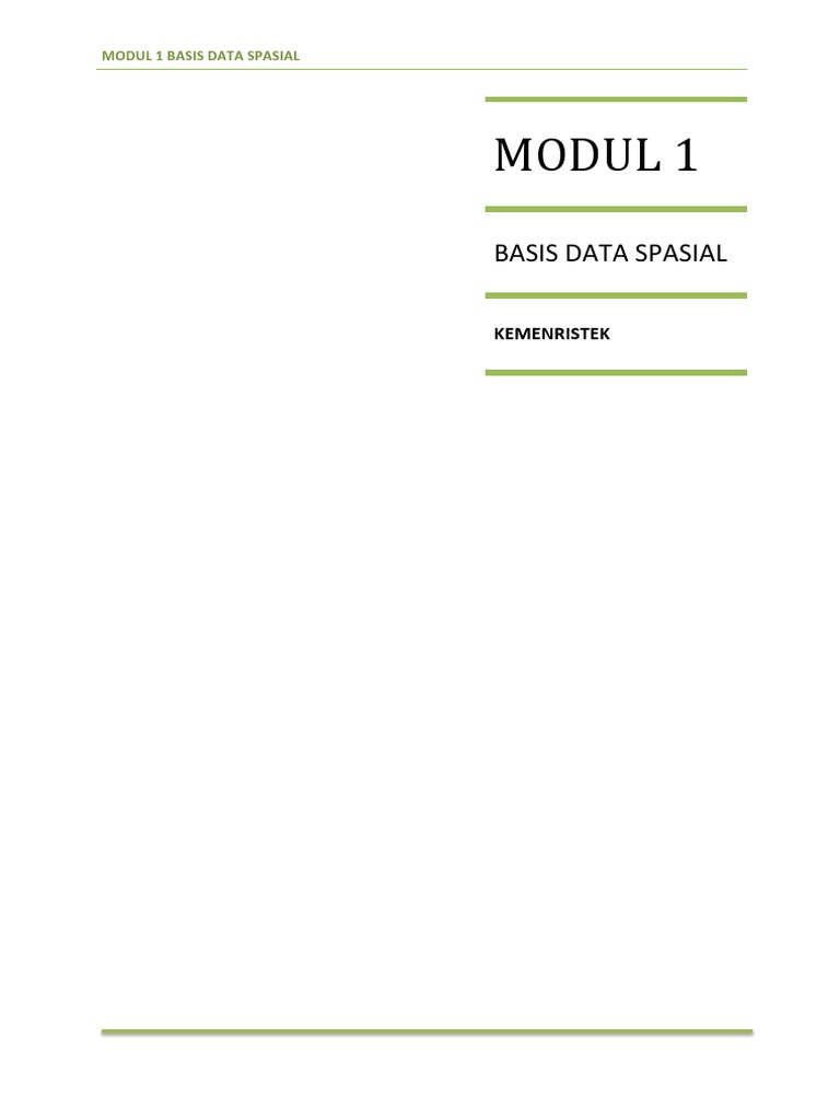 MODUL 1 Basis Data Spasial&MP3EI | PDF