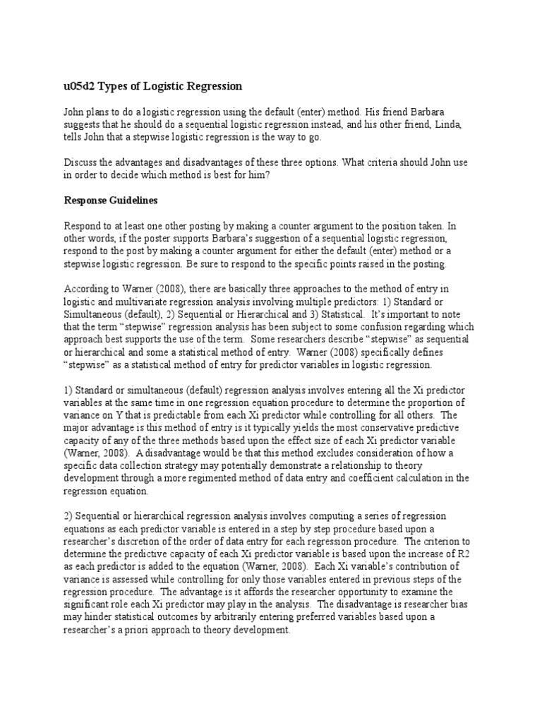 U05d2 Types of Logistic Regression | Download Free PDF | Linear ...