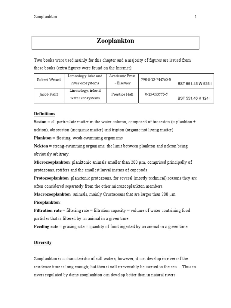 2 Zooplankton | PDF | Plankton | Biology