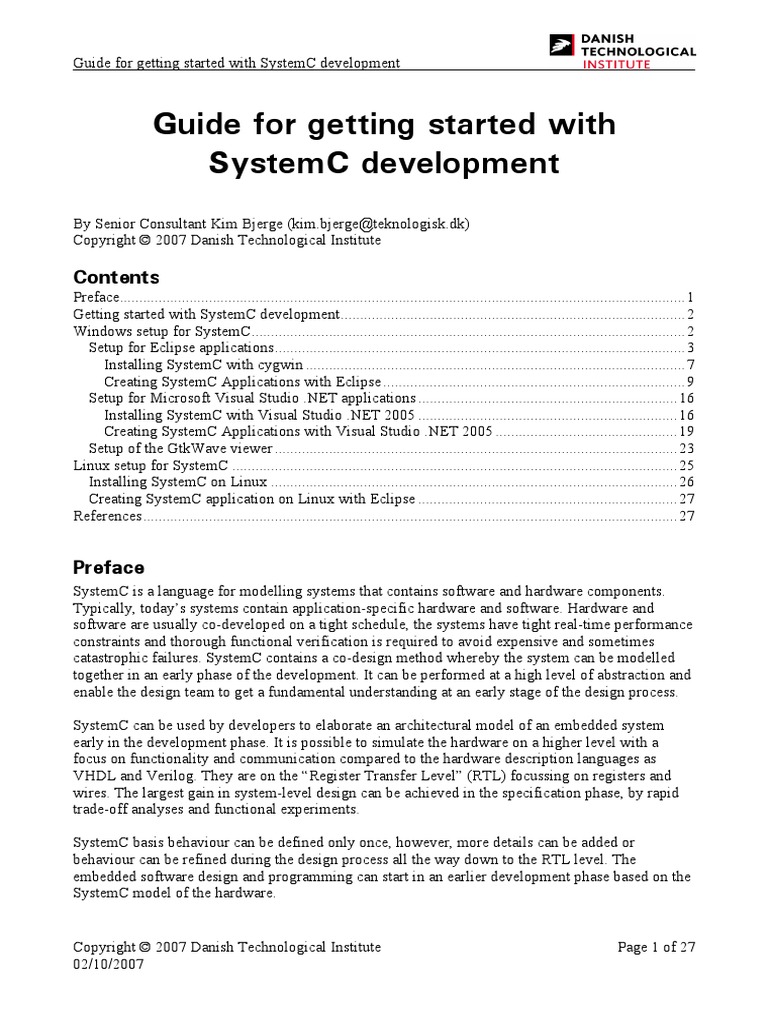 Guide For Getting Started With SystemC Development | PDF | Microsoft ...