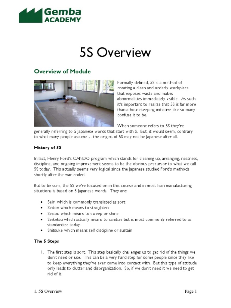 5S Method: Steps to Workplace Orderliness | PDF