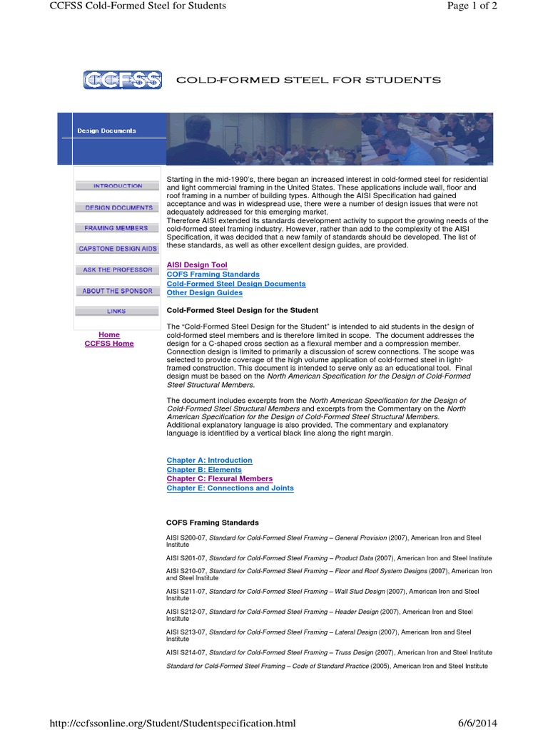 Cold Formed SECTIONS | PDF | Framing (Construction) | Industries