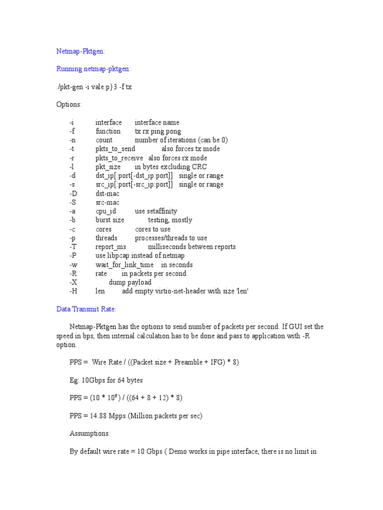 Netmap-Pktgen: Running Netmap-Pktgen | PDF | Network Packet | Computer ... Netmap-Pktgen: Running Netmap-Pktgen | PDF | Network Packet | Computer ...