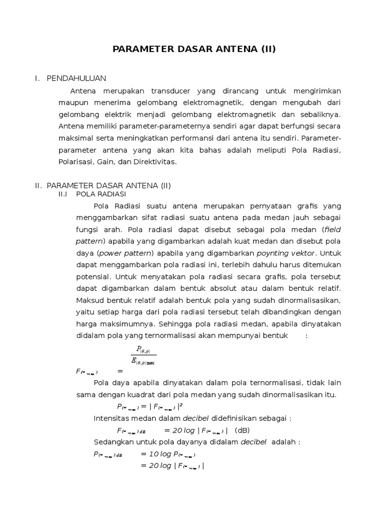 Parameter Dasar Antena II | PDF