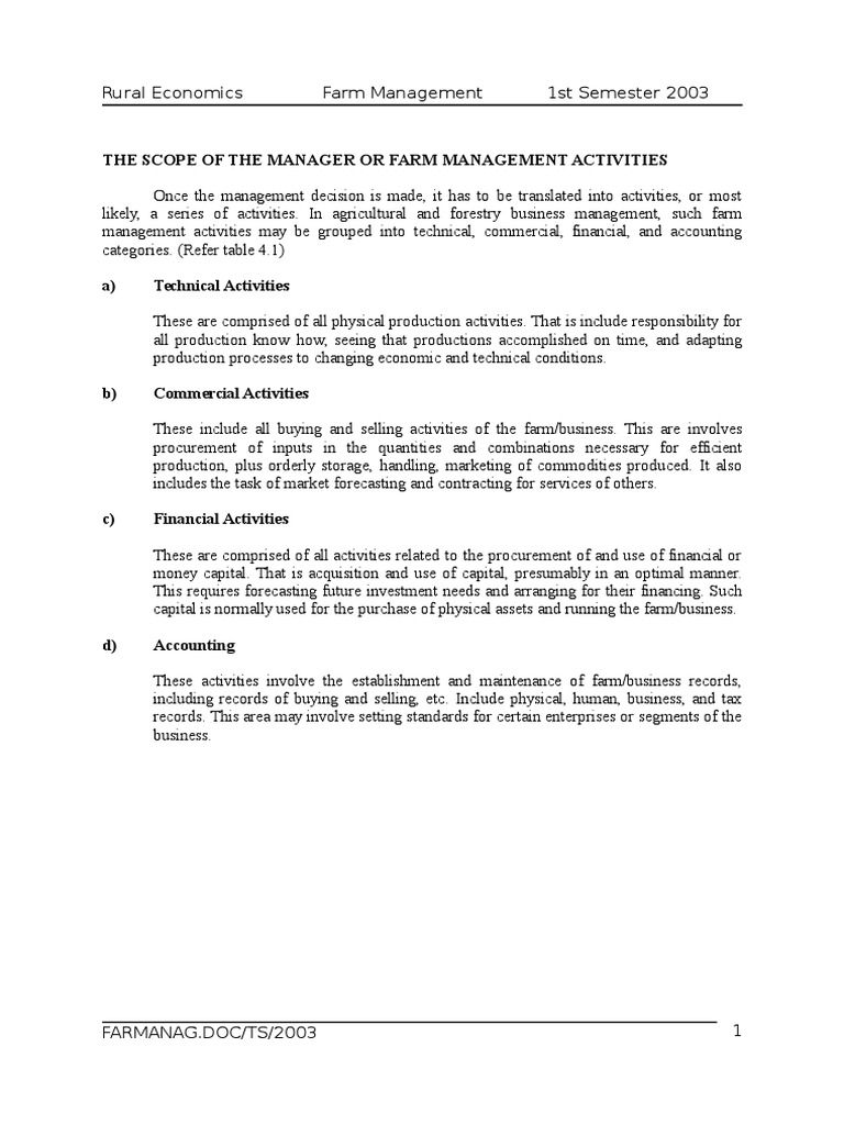 Farm Management Notes | Agriculture | Economics
