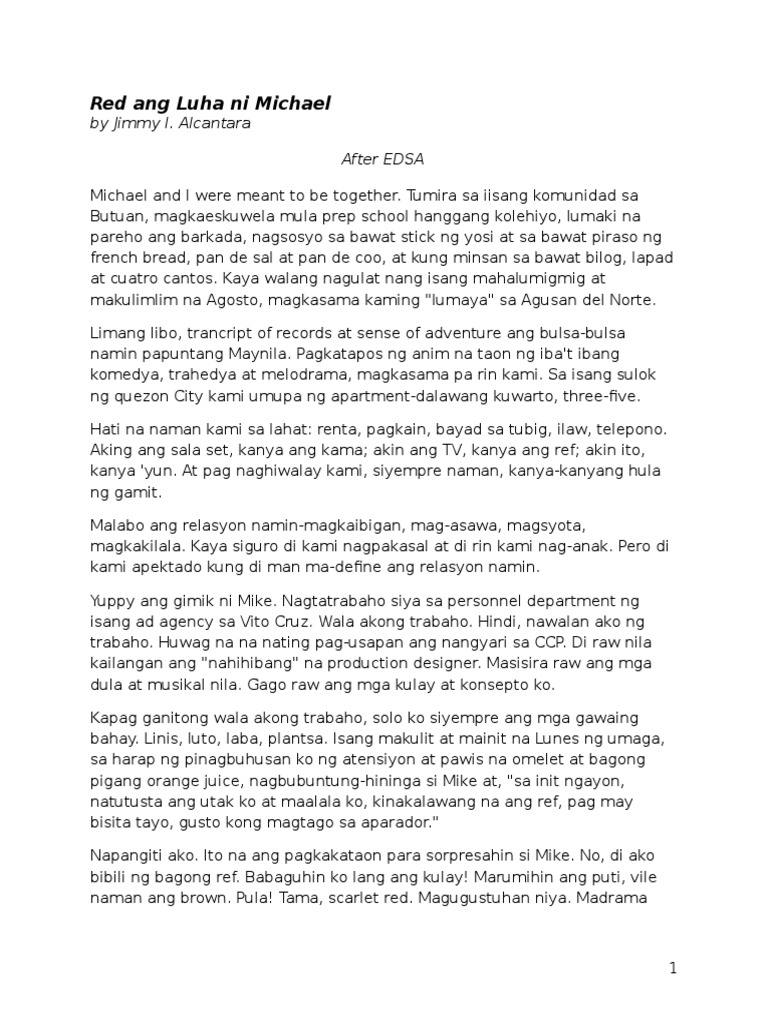 Red Ang Luha Ni Michael | PDF