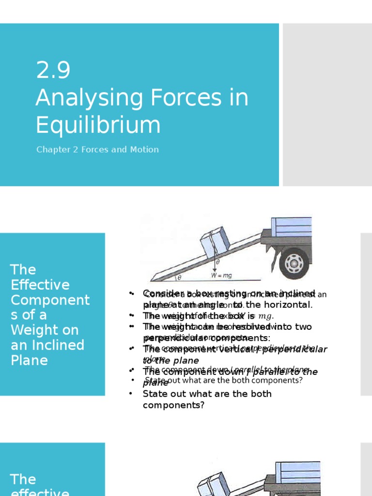 2.9 Analysing Forces in Equilibrium: Chapter 2 Forces and Motion | PDF ...