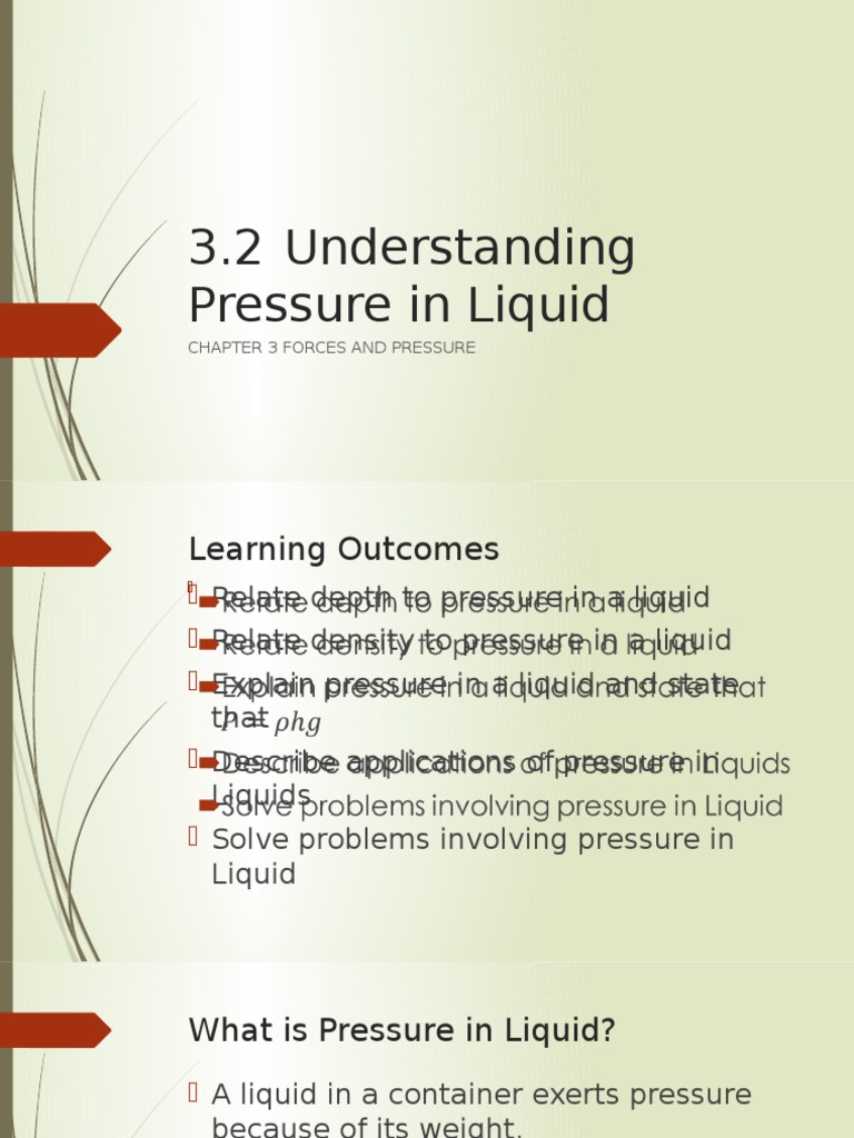 Understanding Liquid Pressure Dynamics | PDF | Pressure | Liquids