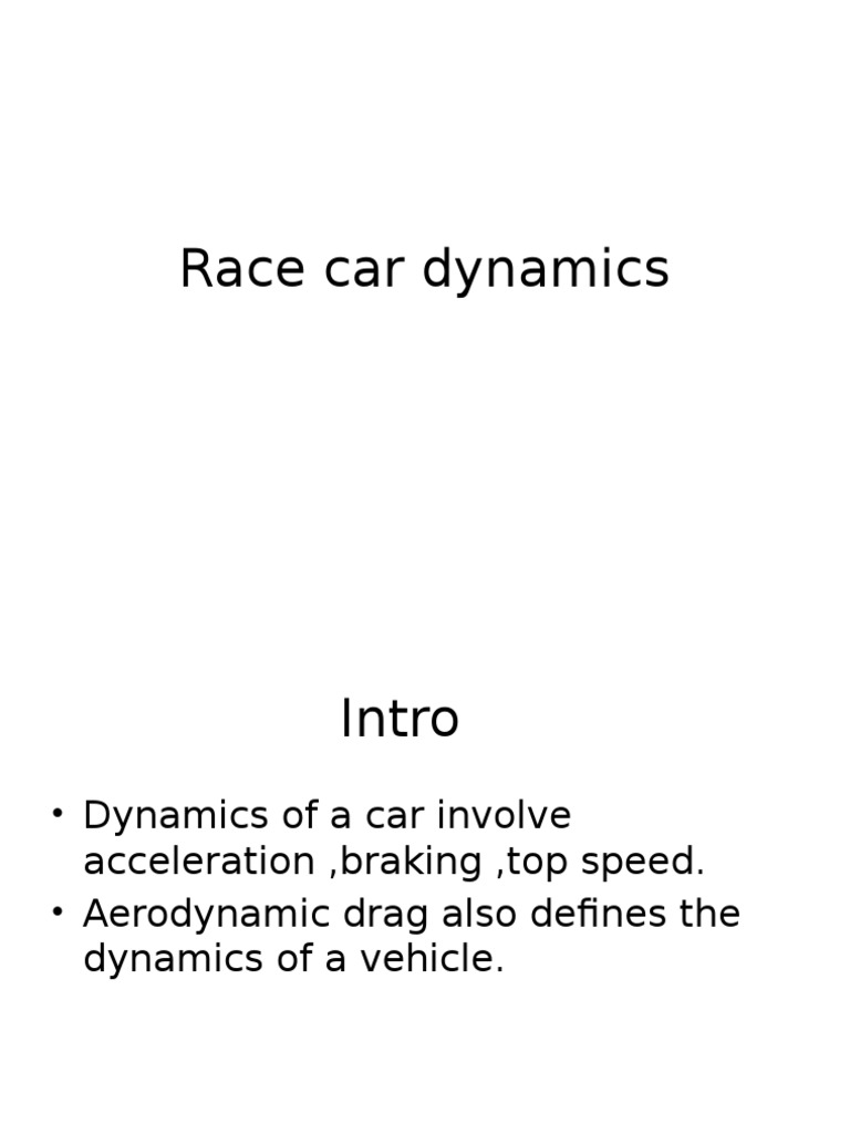 Race Car Dynamics | PDF