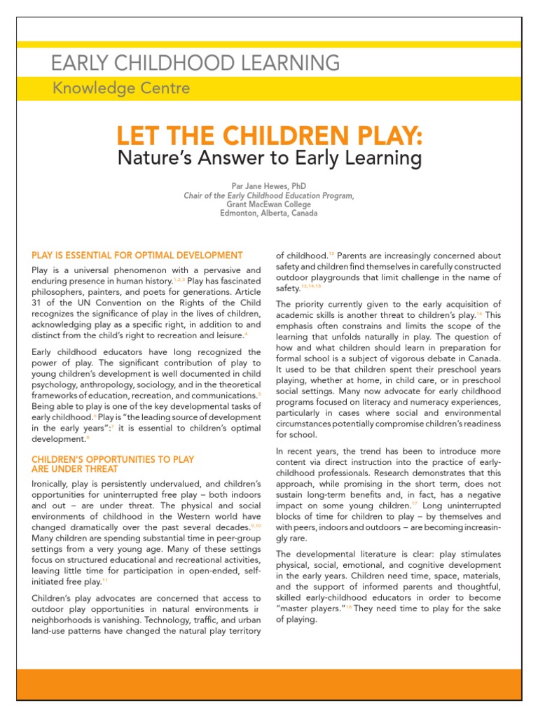 Play | PDF | Play (Activity) | Learning