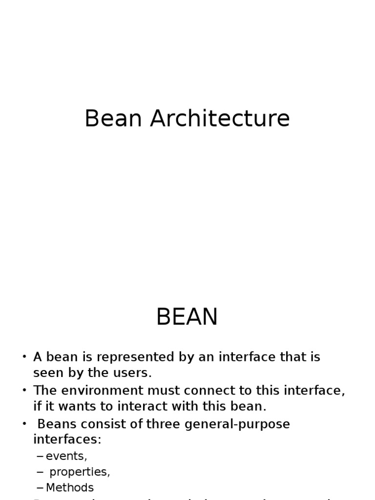 Bean Architecture | PDF | Application Programming Interface | Java ...