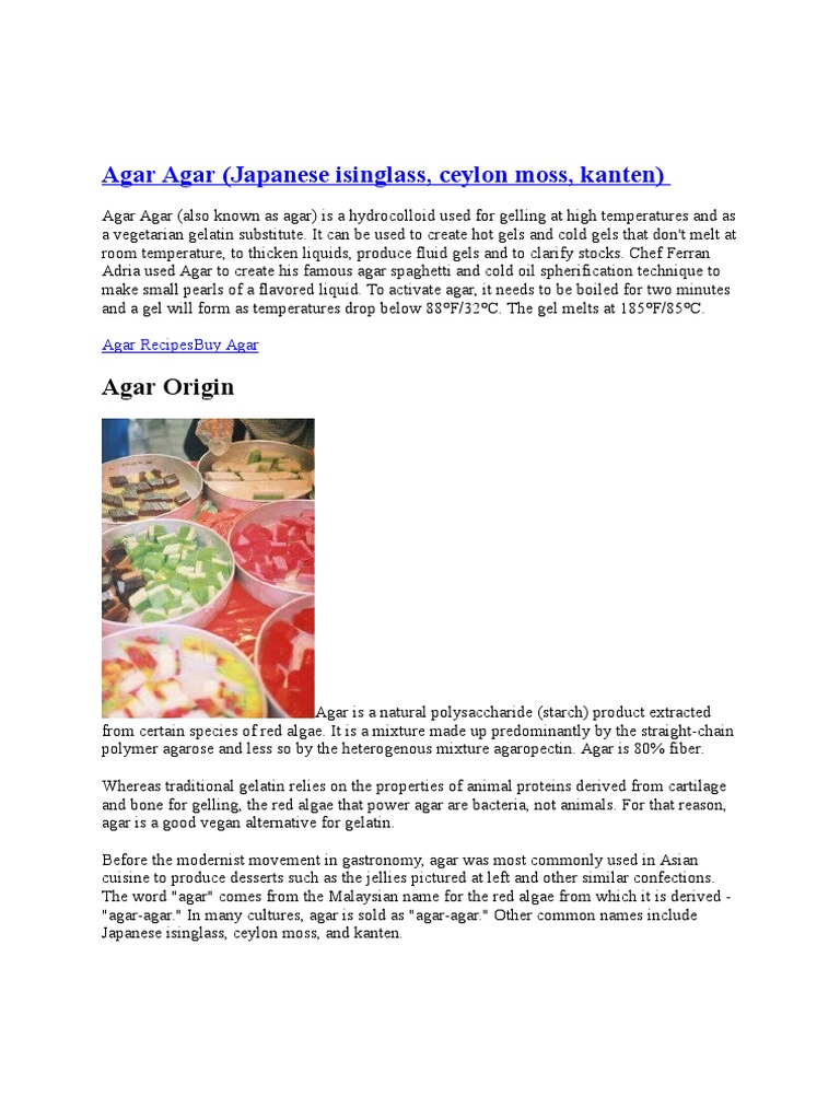 Molecular Gastronomy Ingredients | PDF | Agar | Gelatin