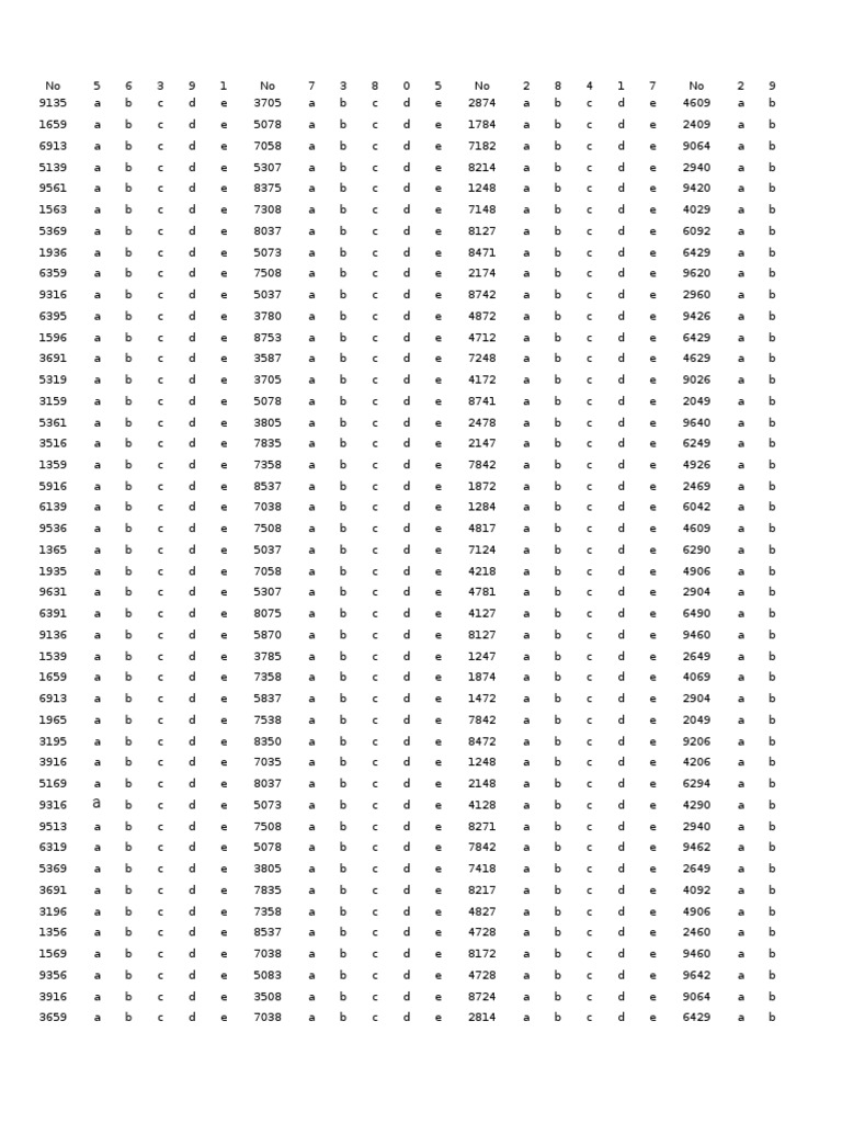 Soal Psikotes Angka Hilang | PDF
