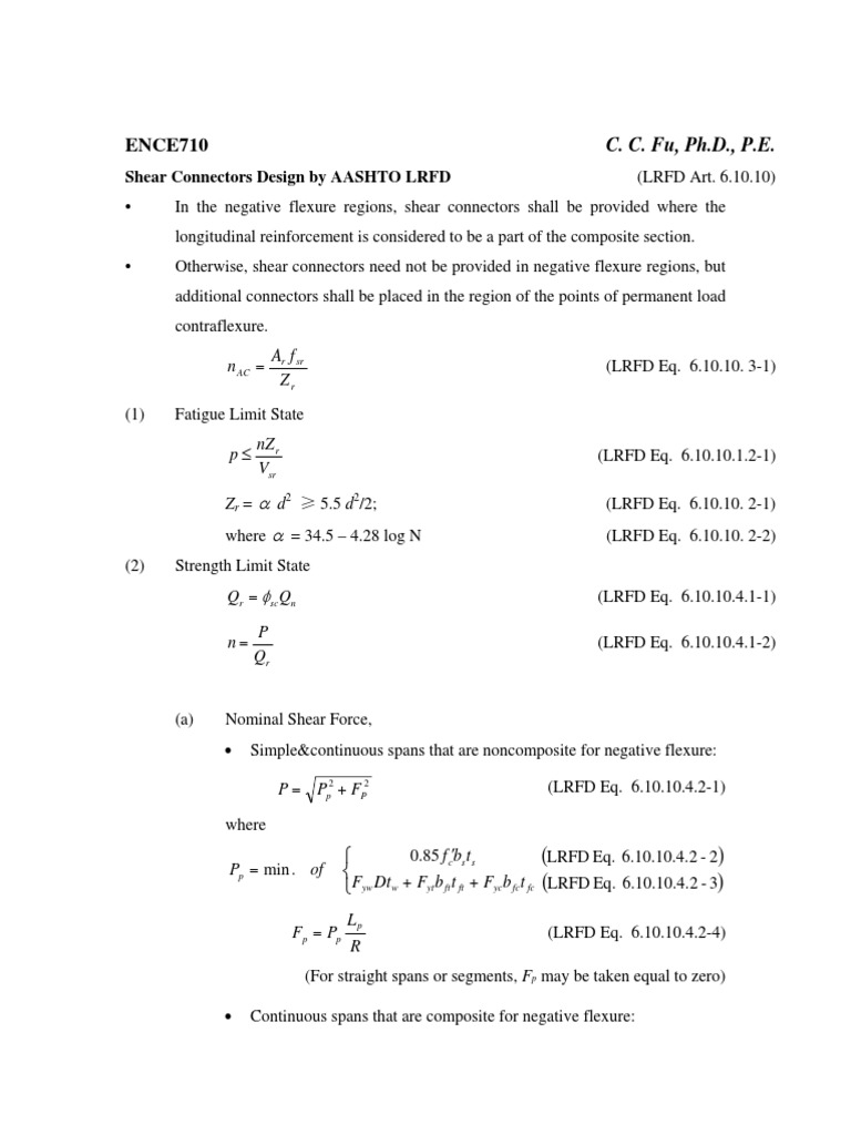 Shear Connector Design in Composite Bridges | PDF | Bending ...