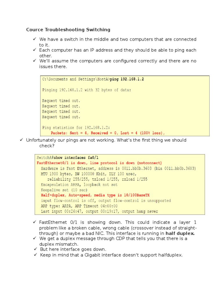 Troubleshooting Switching | PDF | Networking Standards | Digital Technology